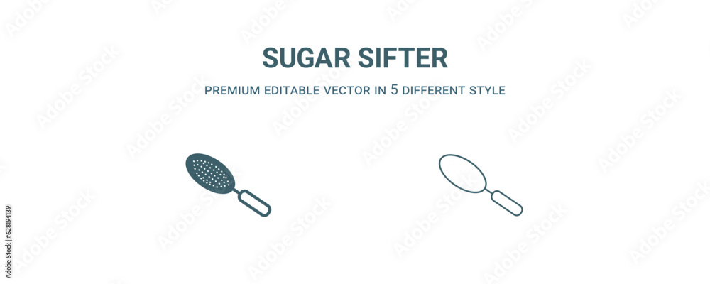 sugar sifter icon. Filled and line sugar sifter icon from kitchen ...