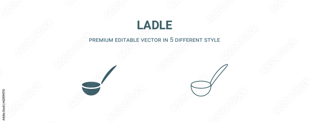 Vecteur Stock ladle icon. Filled and line ladle icon from kitchen ...