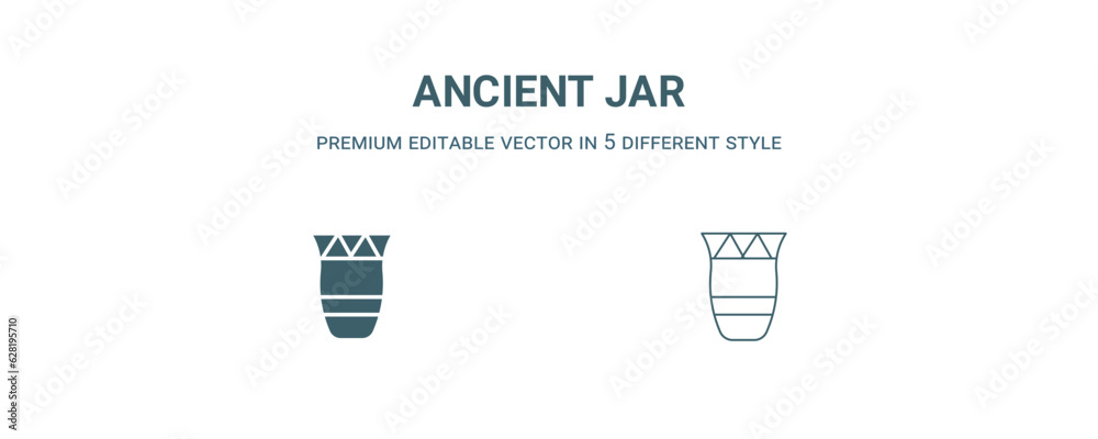 ancient jar icon. Filled and line ancient jar icon from history ...