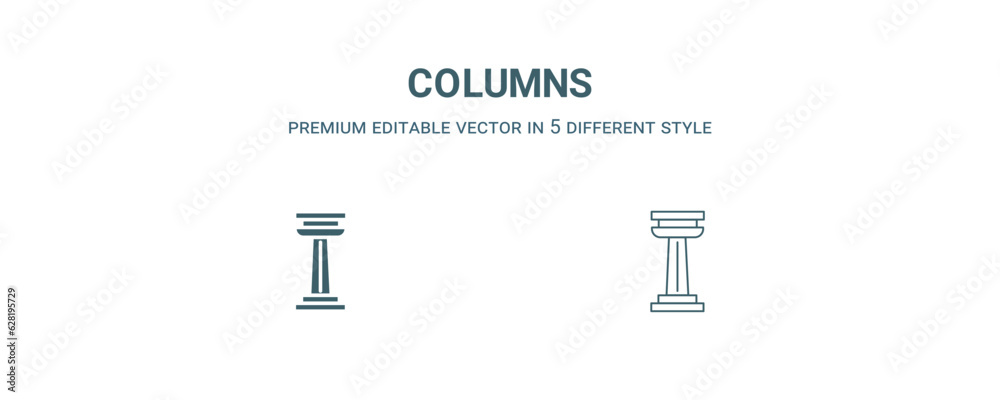 columns icon. Filled and line columns icon from history collection ...