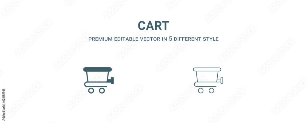 cart icon. Filled and line cart icon from history collection. Outline ...