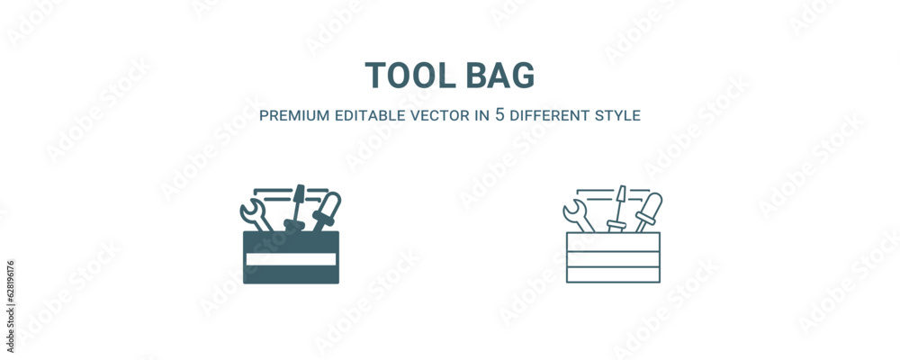tool bag icon. Thin line tool bag icon from construction collection ...