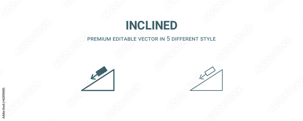 inclined icon. Thin line inclined icon from construction collection ...