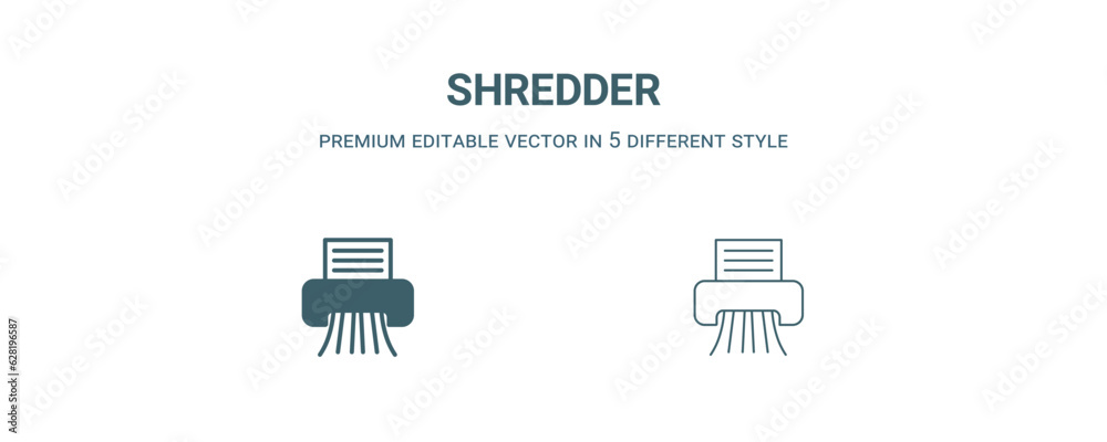 shredder icon. Filled and line shredder icon from business and ...