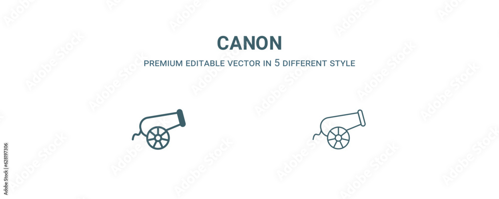 canon icon. Filled and line canon icon from military and war and ...