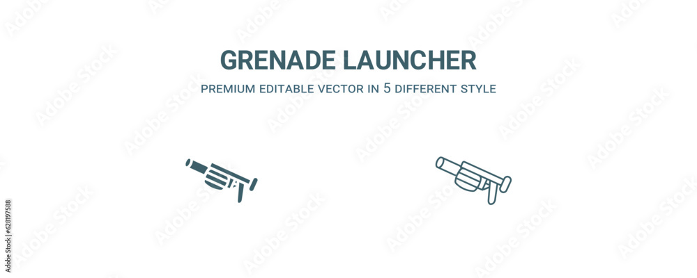grenade launcher icon. Filled and line grenade launcher icon from ...
