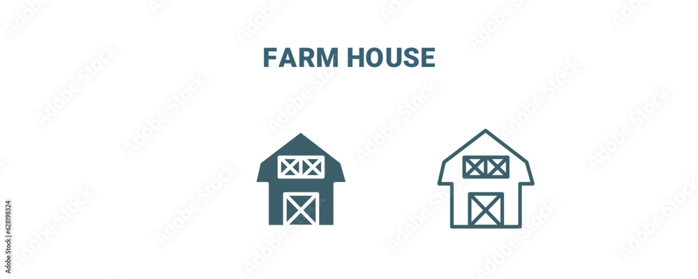 farm house icon. Line and filled farm house icon from agriculture and ...