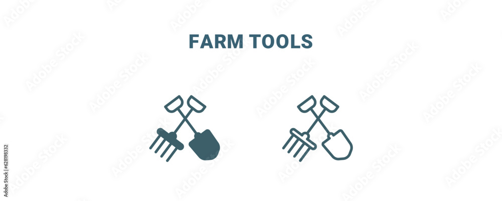farm tools icon. Line and filled farm tools icon from agriculture and ...