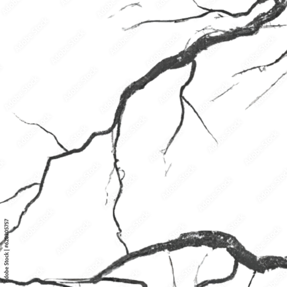 Surface cracked earth. Sketch crack texture. Land divided after ...