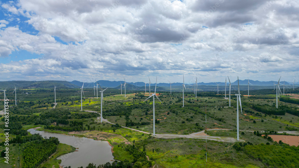 Aerial wind of wind turbine generators produces extricate energy in ...