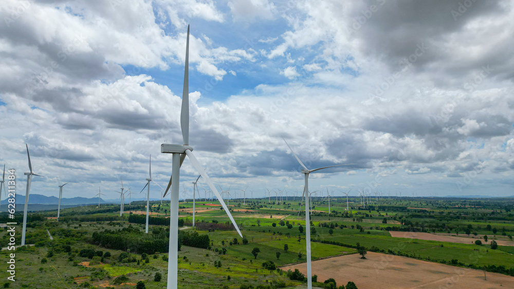 Aerial wind of wind turbine generators produces extricate energy in ...