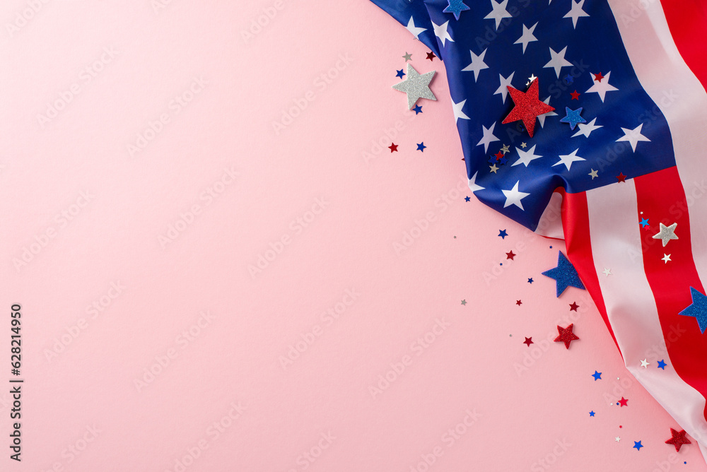 Celebrate Labor Day with a feminine touch. High-angle shot of a pink ...