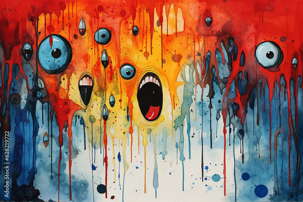 Claustrophobia in the style of abstract surrealism, unsettling and ...