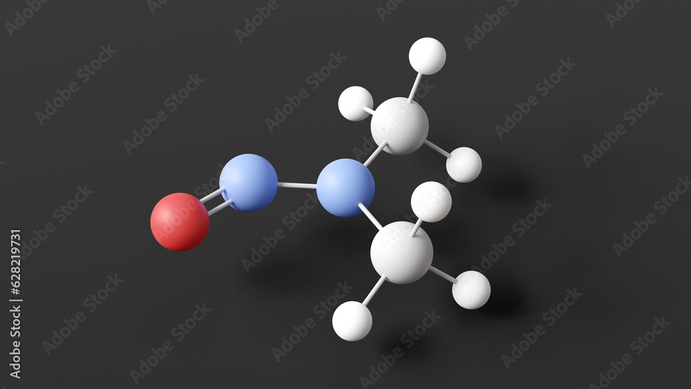 Ilustrace „n-nitrosodimethylamine molecule, molecular structure ...