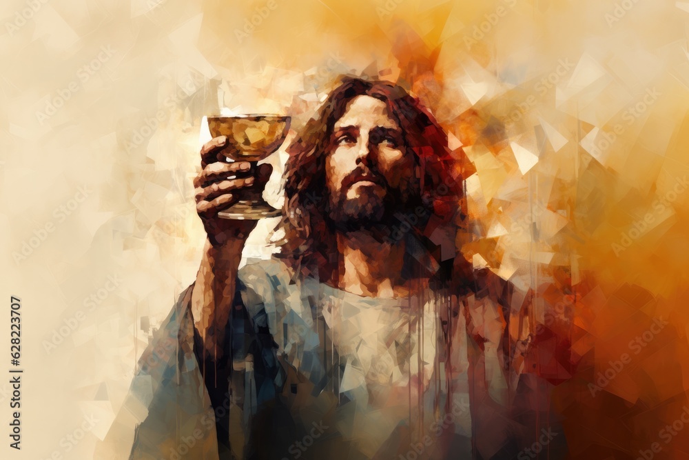 Sacrament: The Eucharist, Holy Communion, Lord's Supper with copy space ...