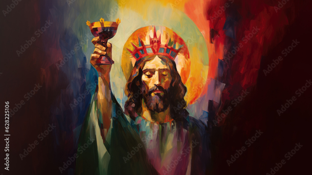 Sacrament: The Eucharist, Holy Communion, Lord's Supper with copy space ...