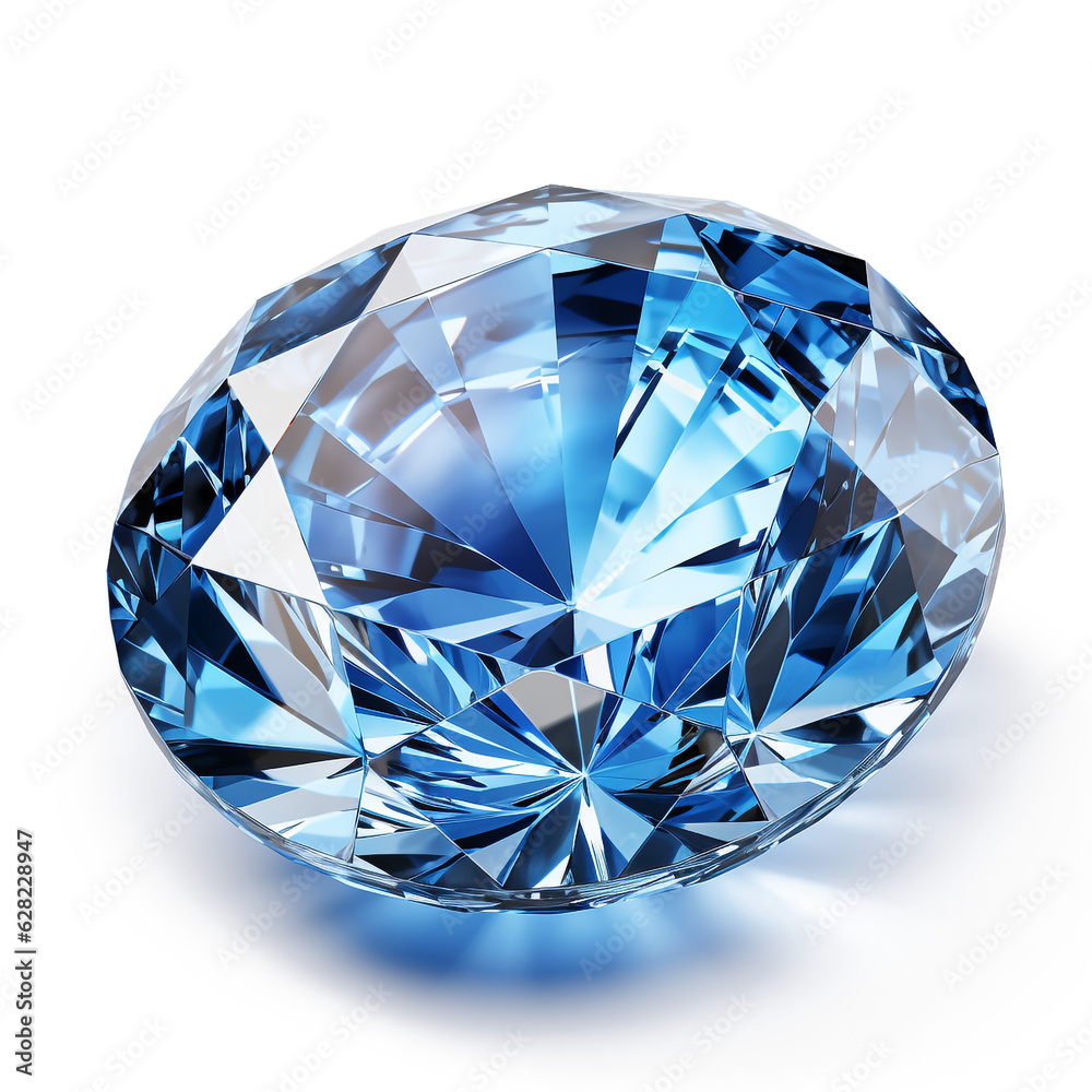 blue diamond transparent gem jewelry shiny shine luxury isolated on a ...