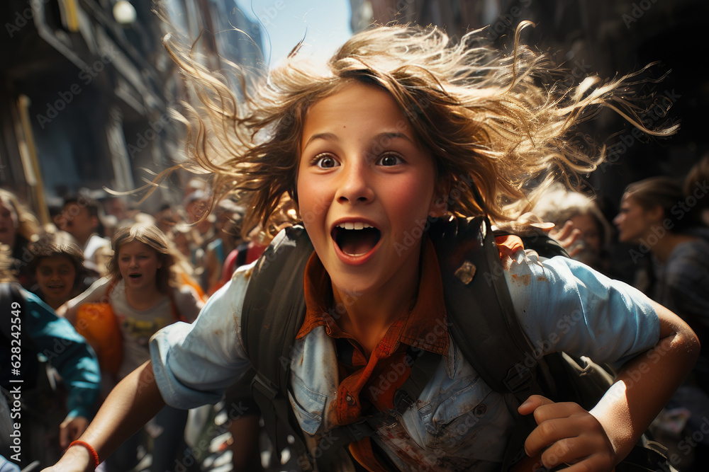 hyper-realistic As the new school year begins, the image captures the ...
