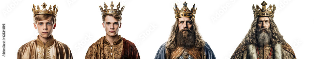 Set of kings isolated on transparent background - Fictional Person ...