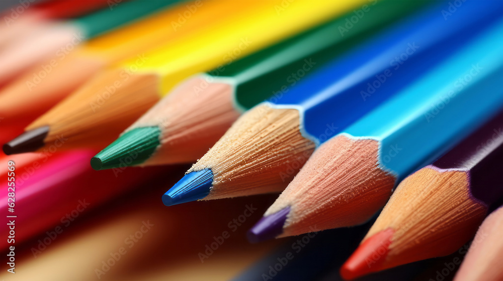back to school - Colored Pencils - A colorful arrangement of pencils ...