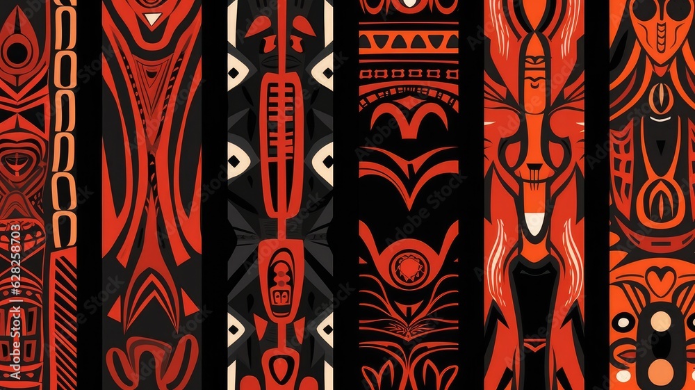 Bold and expressive tribal patterns, drawing inspiration from ...