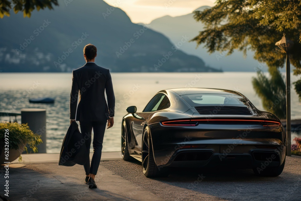 Advertising, Vehicle, Lake, Automobile, Lake Como, Villa, Couple ...