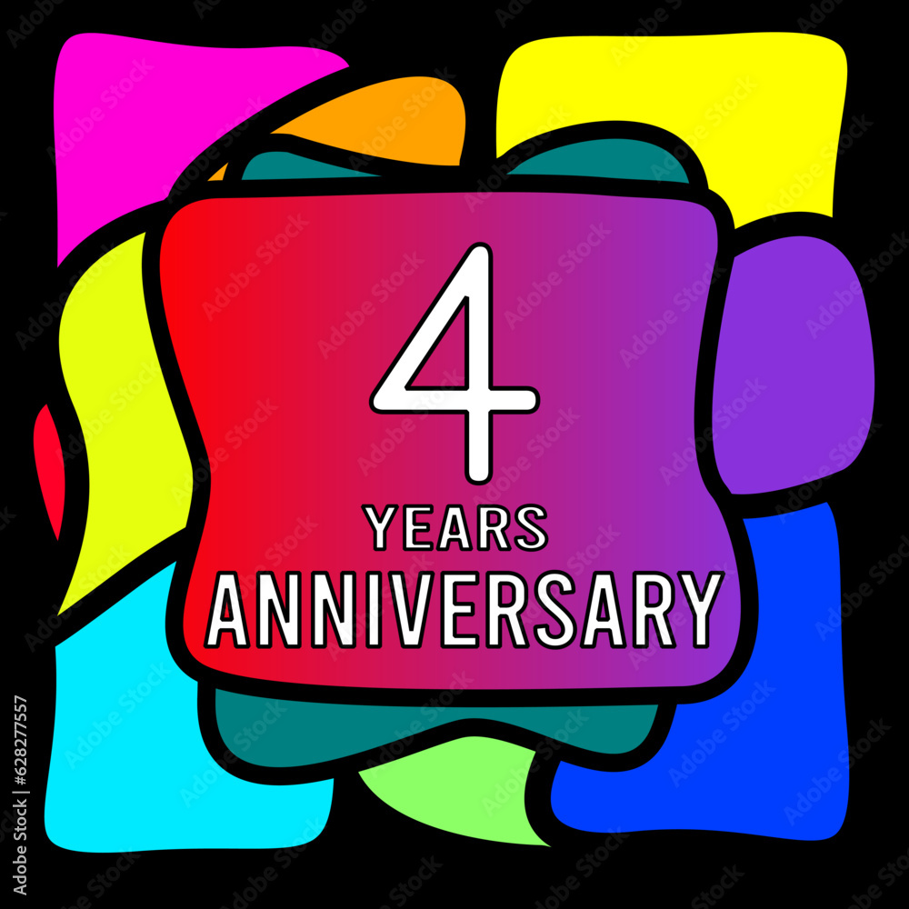 4 years anniversary, abstract colorful, hand made, for anniversary and ...