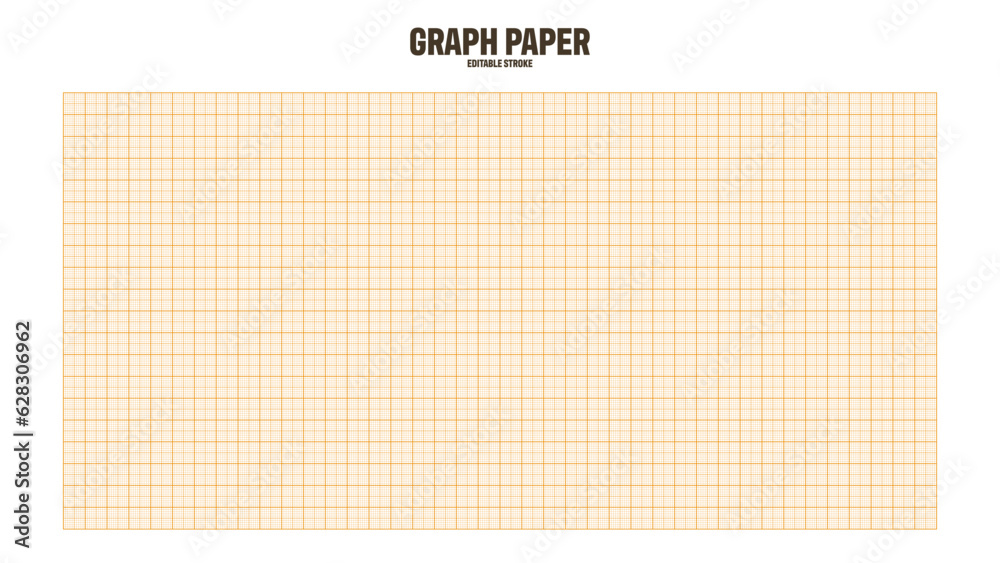 Sheet of orange graph paper with grid. Millimeter paper texture ...