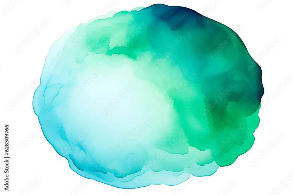 Green watercolor circle shape on isolated transparent background Stock ...