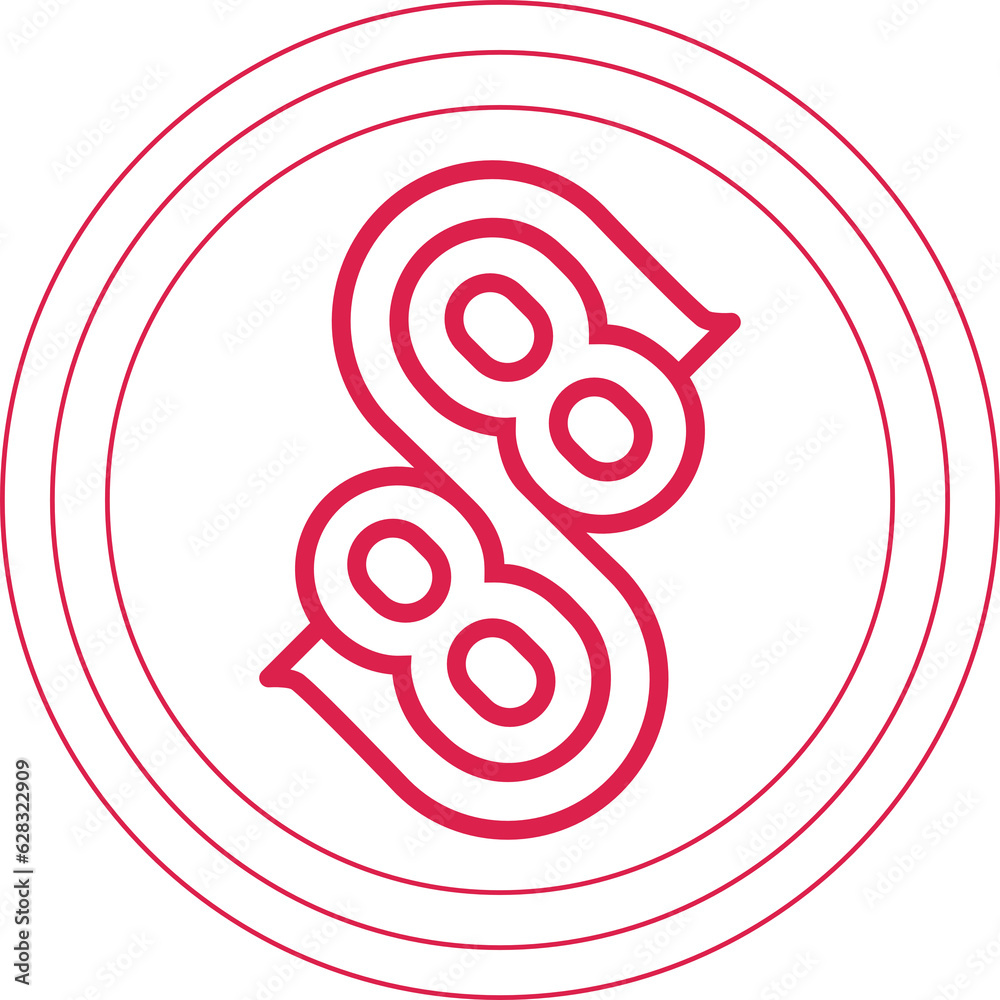 the logo consists of the letter S and number 88 combined. Outline and ...