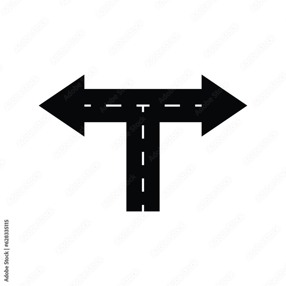 Crossroads icon design. road junction icon, intersection roads symbol ...