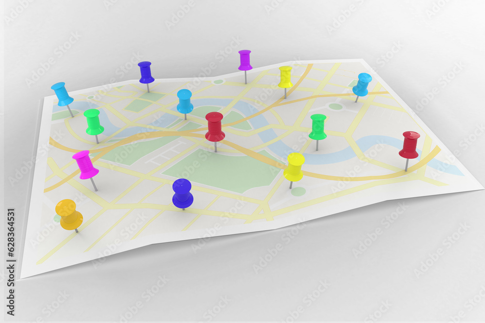 Digital png illustration of map with tags on transparent background ...