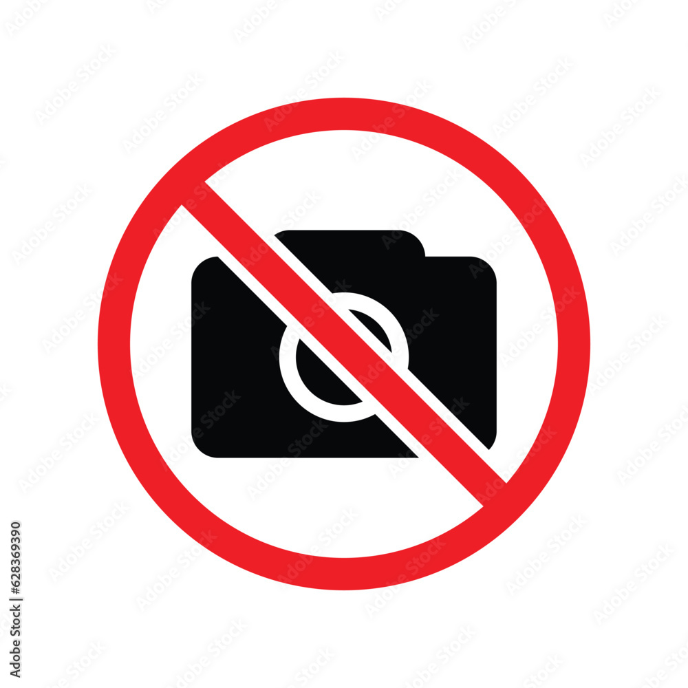 No Photography Sign, Do Not Capture Photo, Red Signal For Photographer ...