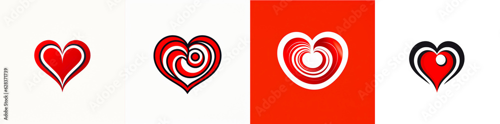 red heart logo design Create simple drawings to represent different ...