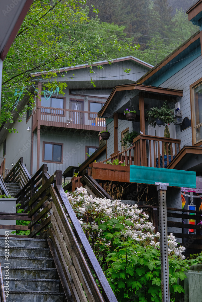 Street view cityscape town landscape nature scenery in Juneau, Alaska ...