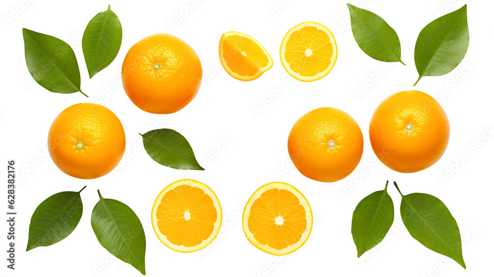 set of oranges fruits on transparent background Remove png created with ...