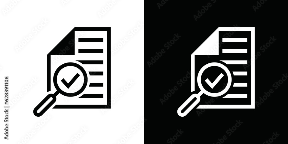 logo design review document icon vector inspiration, magnifying glass ...