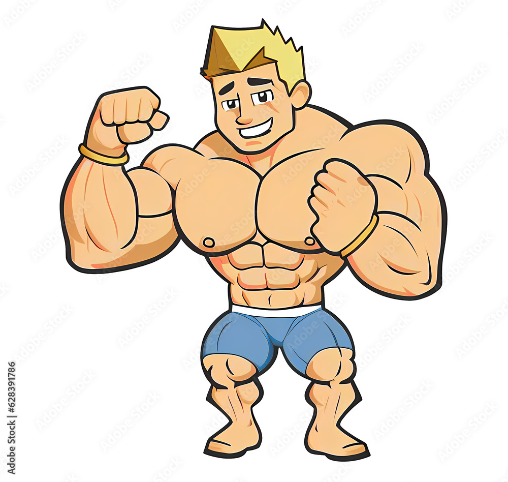 Bodybuilder man vector illustration, transparent png, Generative AI ...