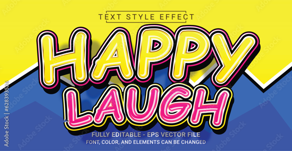 Happy Laugh Text Style Effect. Editable Graphic Text Template. vector ...