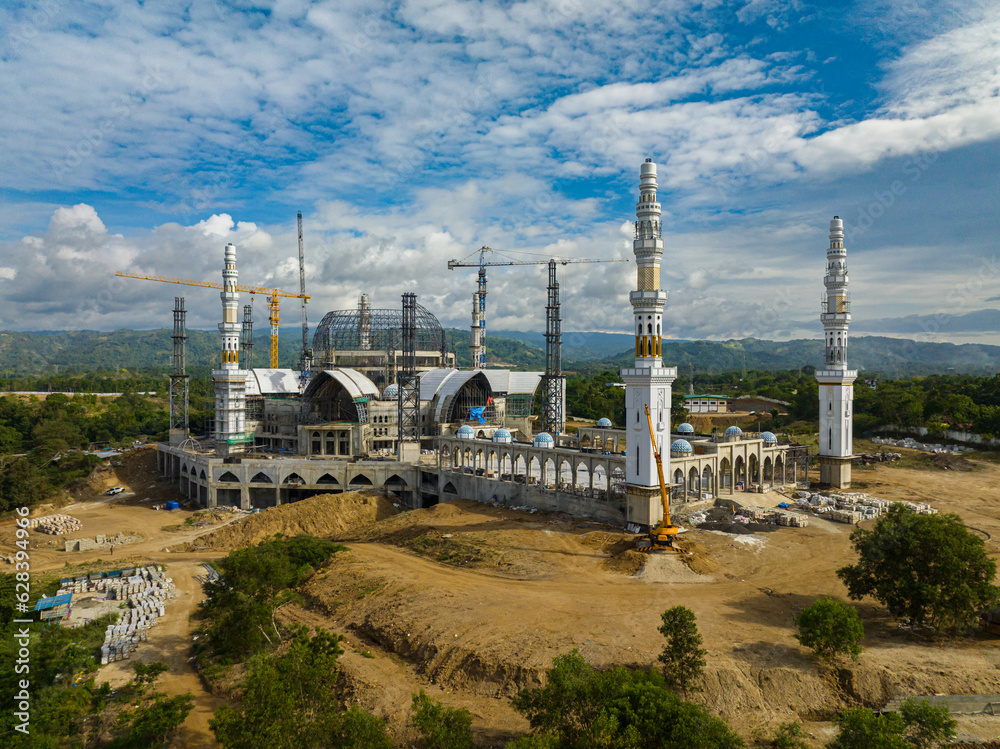 Panorama view of underway Sadik Grand Mosque in Zamboanga City ...