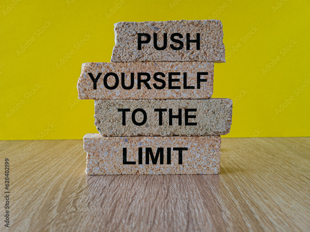 Push the limit symbol. Concept words Push yourself to the limit on ...