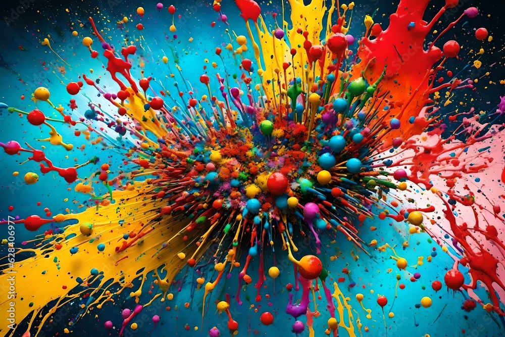 Splatter Art, A captivating splatter art composition featuring a ...