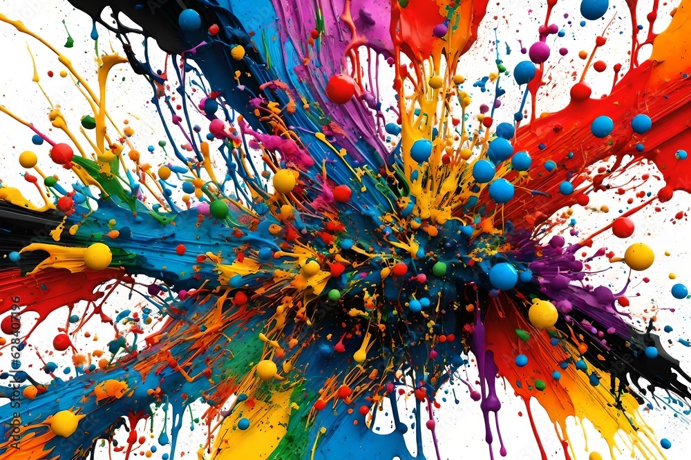 Splatter Art, A captivating splatter art composition featuring a ...