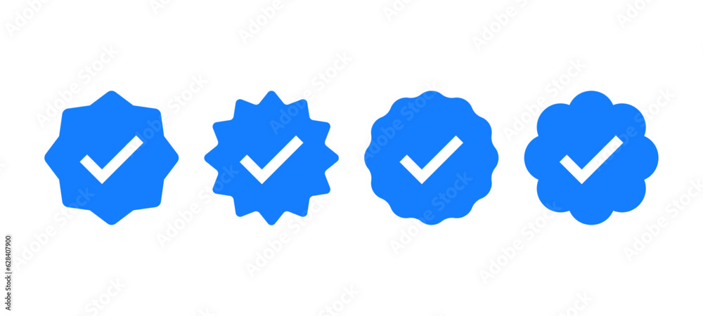 Verified checkmark tick. Approved checkmark icon. Verified badge in ...