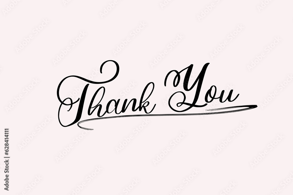 Thank you card with beautiful font Stock Illustration | Adobe Stock