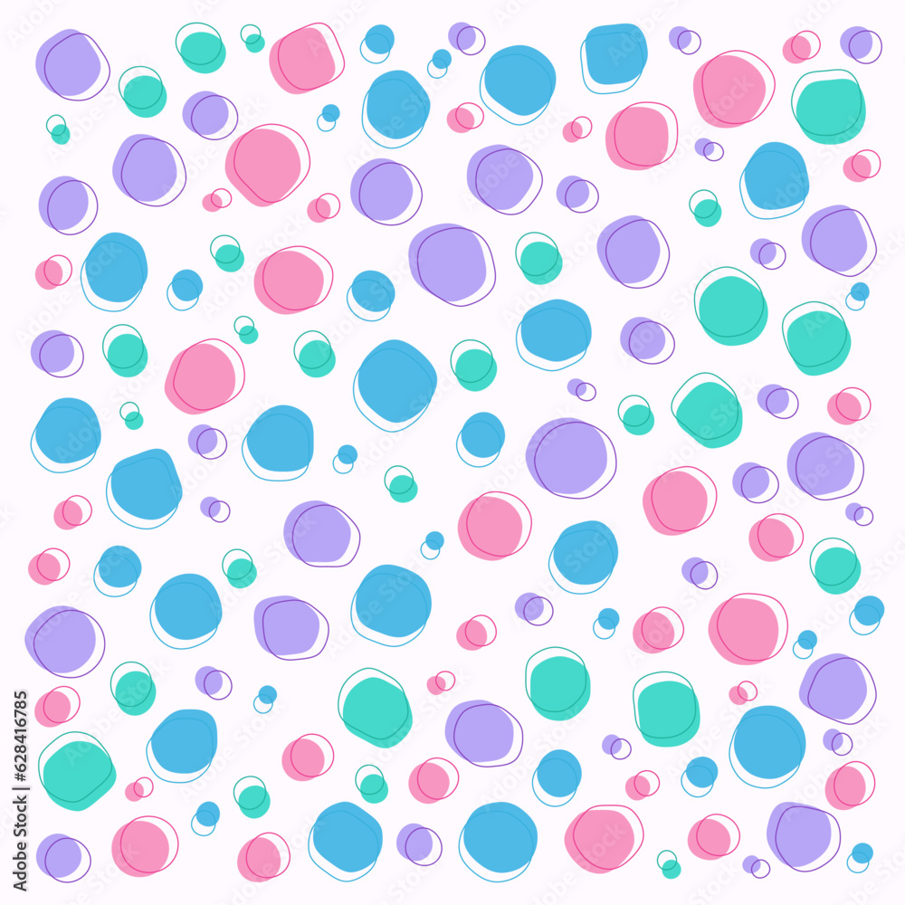 Beautiful multi-colored circle pattern with circle outline on top ...