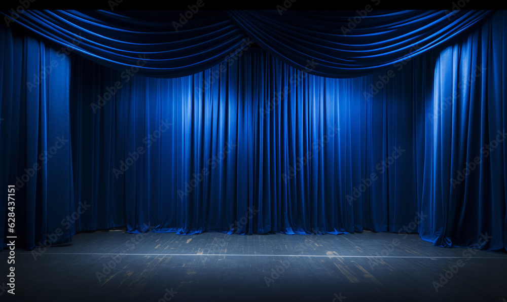 blue stage curtains Stock Illustration | Adobe Stock