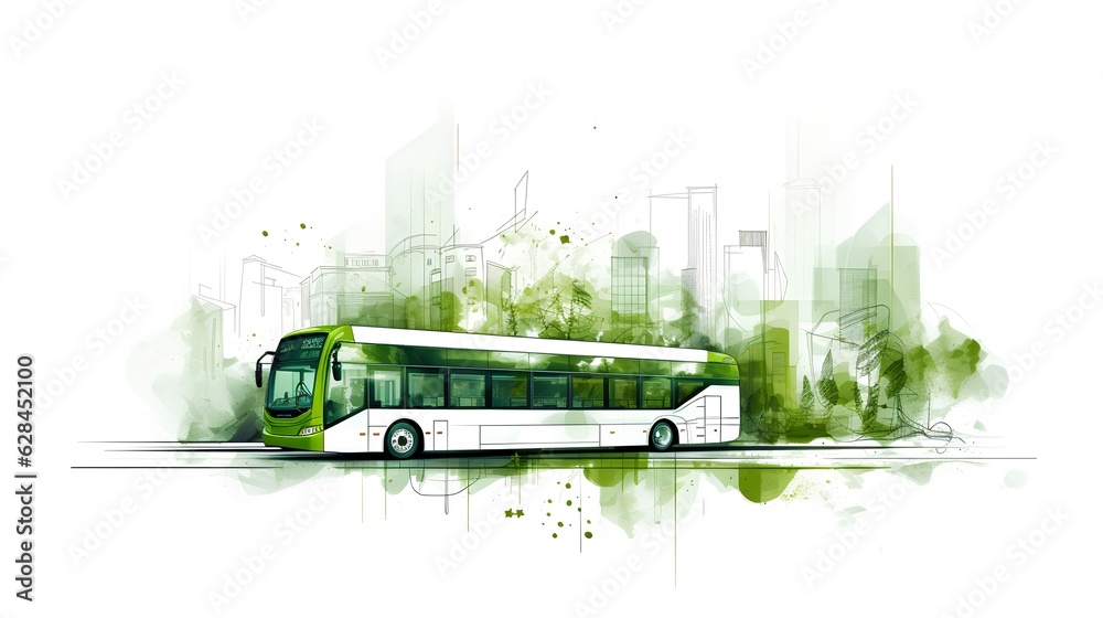 Conceptual sketch demonstrating green transportation, illustrating a ...