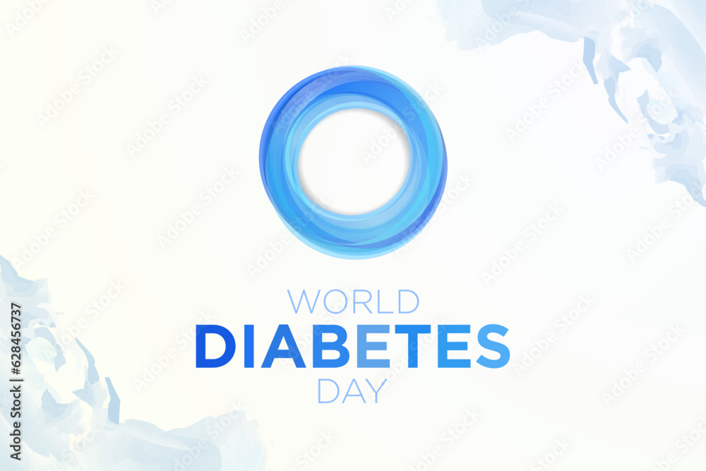 World Diabetes Day Banner. Blue Abstract Diabetes Icon on textured ...
