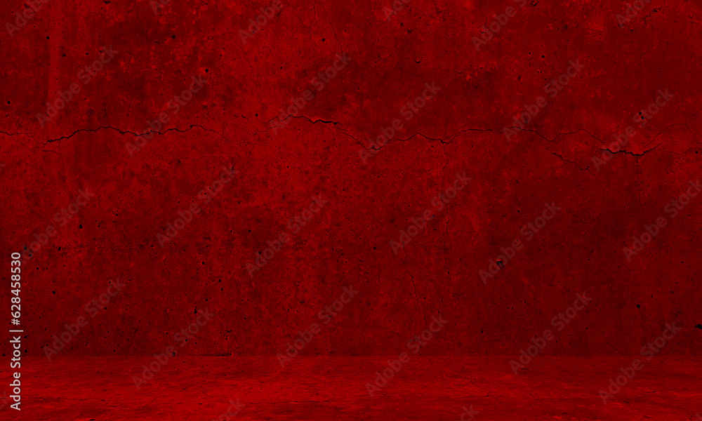 Empty red room studio for displaying product. The concept of New Year ...